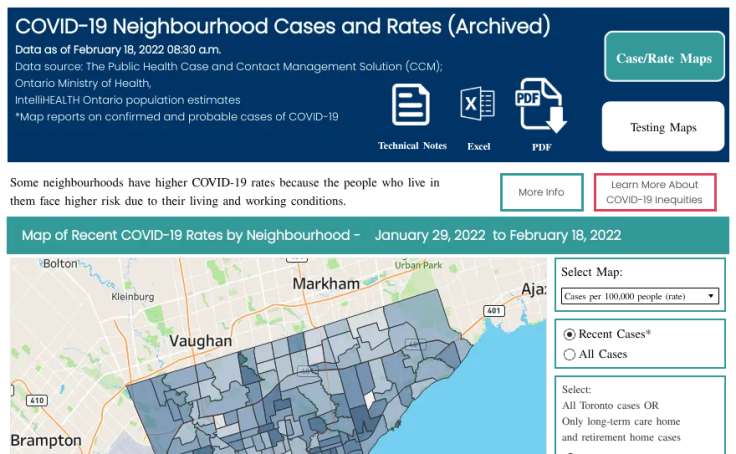 Workbook thumbnail, COVID-19 - Neighbourhood Map
