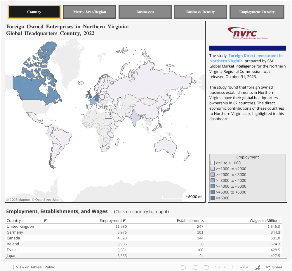Foreign Direct Investment Maps | Northern Virginia Regional Commission ...