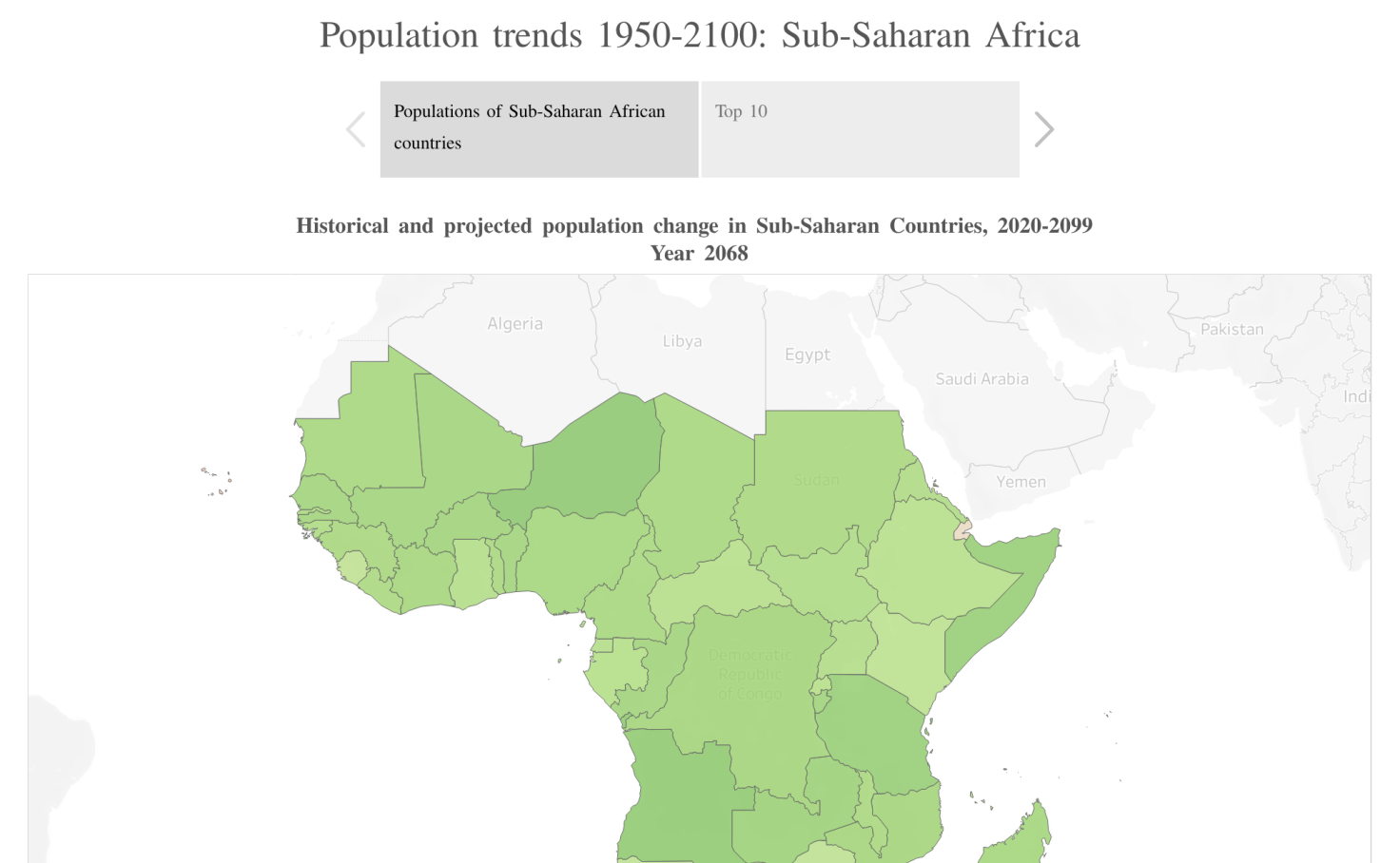 Growth rate & Population estimates - Sub-Saharan African countries ...