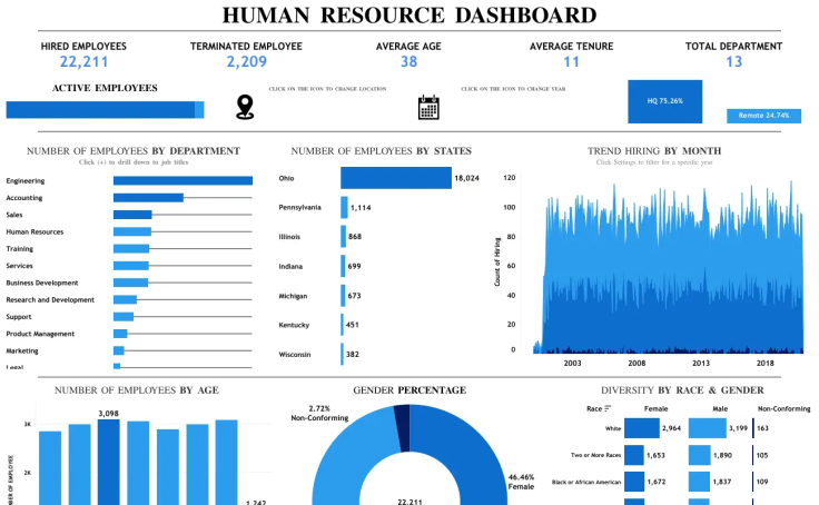 Workbook thumbnail, HR Dashboard | #RWFD