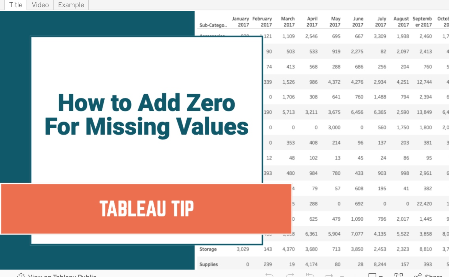 How To Add Zeros For Time Series Missing Data Tableau Public