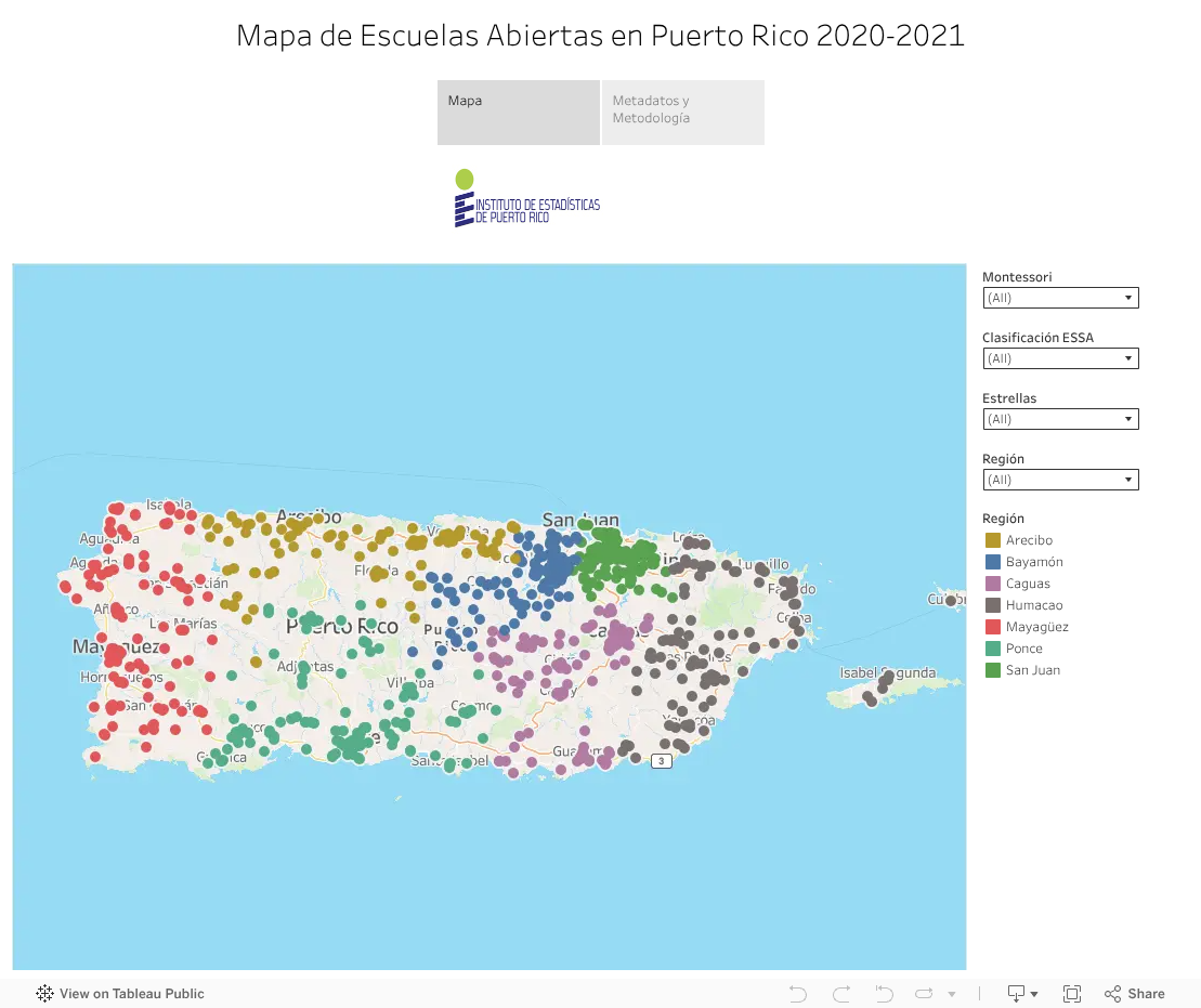Estadísticas de Puerto Rico | Mapa de Escuelas Abiertas en Puerto Rico ...