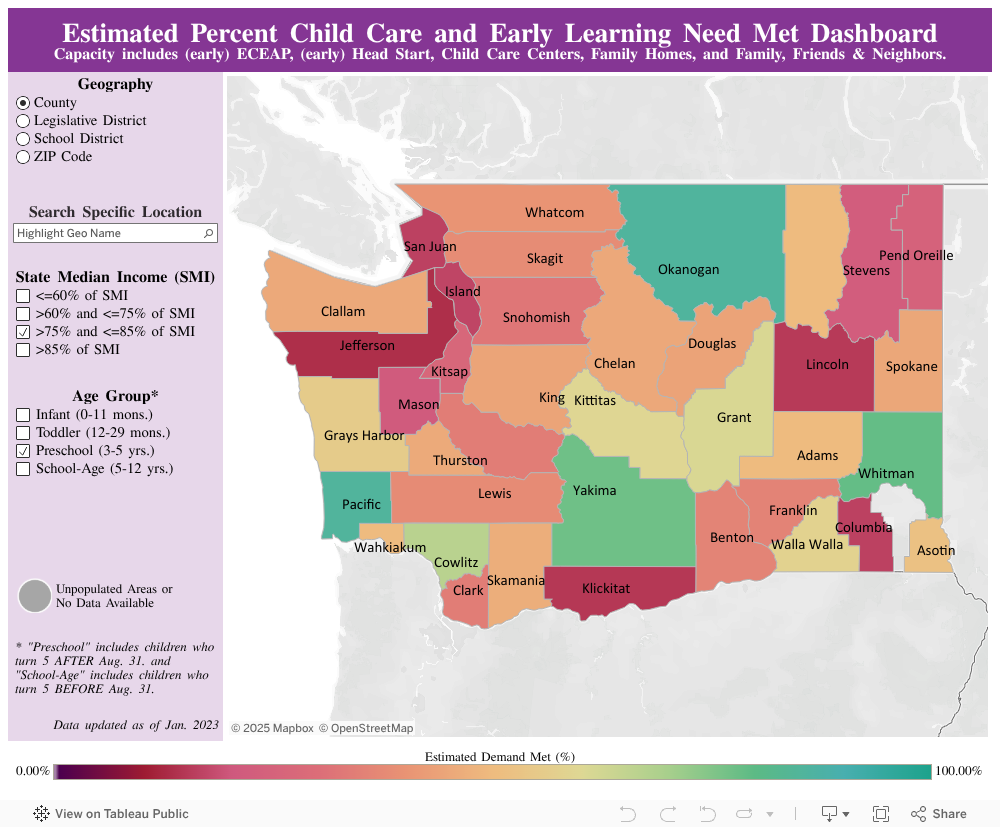 Child Care and Early Learning Need and Supply Data | Washington State ...
