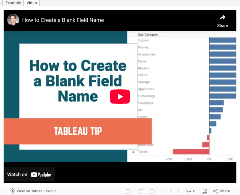  TableauTipTuesday How To Create A Blank Field Name