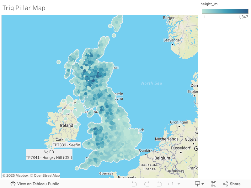 Trig Pillar Map | Trigbagging UK