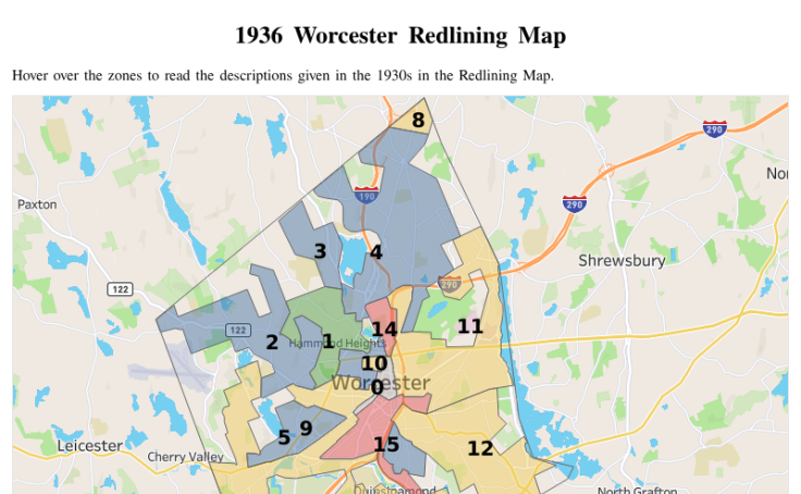 Workbook: 1936 Worcester Redlining Map - Zones Descriptions