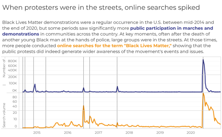 Workbook: BLM marches and online searches