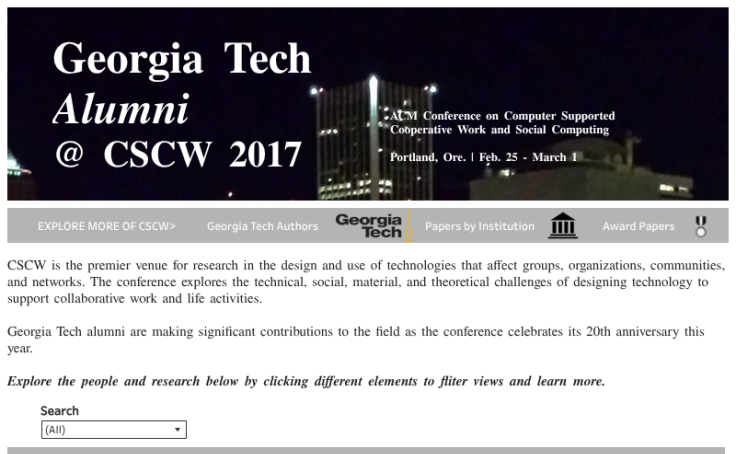 Workbook: Georgia Tech Alumni @ CSCW2017