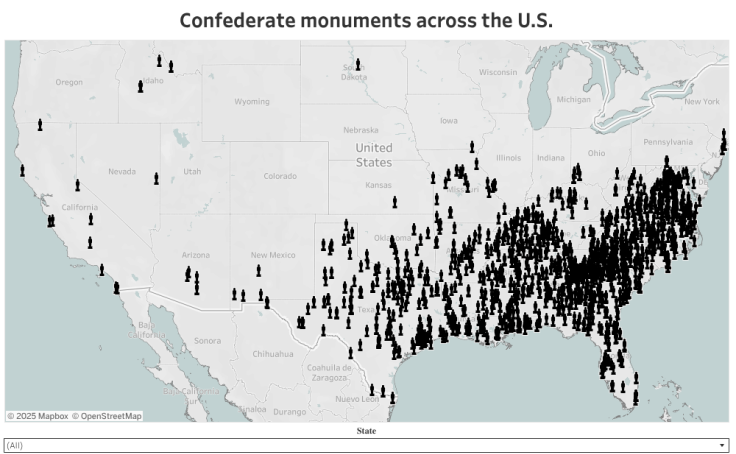 Workbook: Confederate Monuments across US