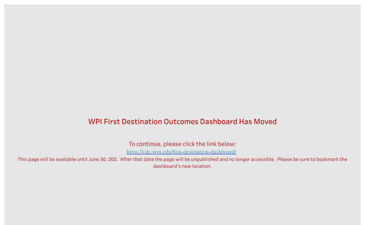 Workbook: First Destination Survey Dashboard