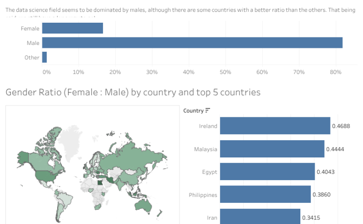 Workbook: Gender distribution of data professionals