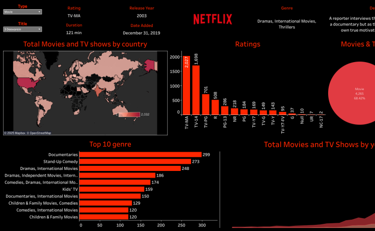 Workbook: Netflix Visualization dashboard