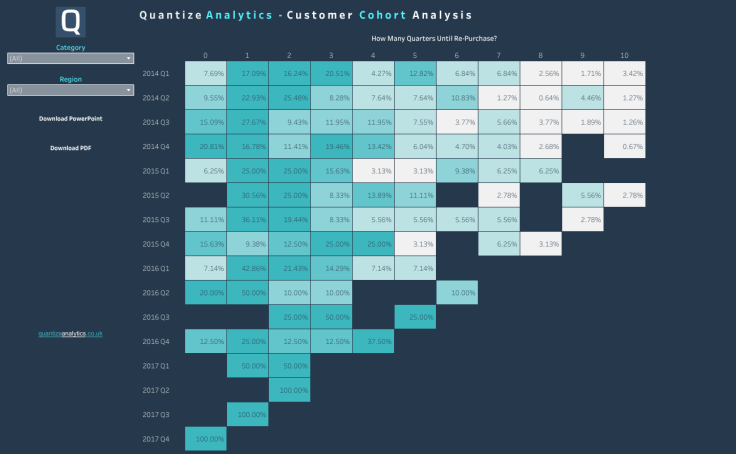 Workbook Quantize Analytics Customer Cohort Analysis