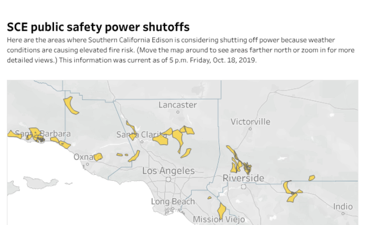 Workbook: SCE power shutoffs