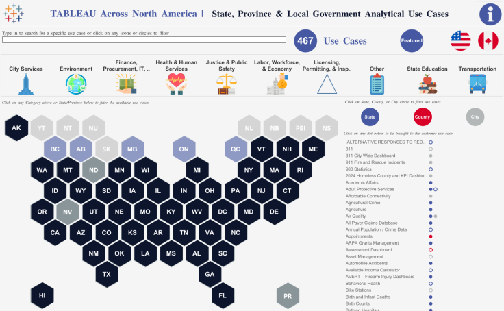 Workbook: Tableau Across America - Government Customer Examples