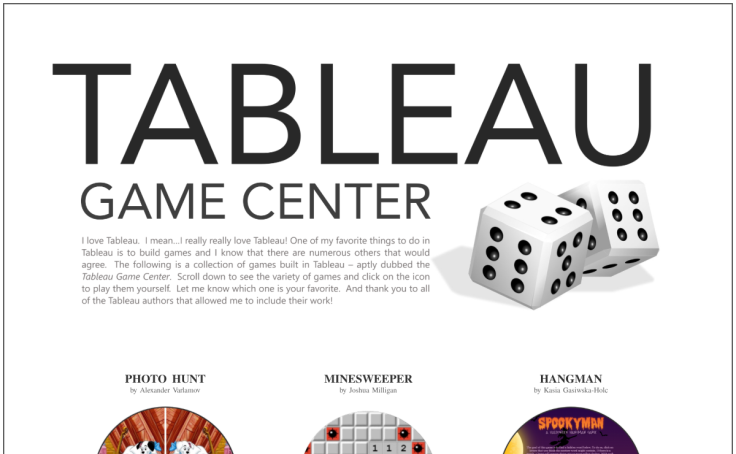 Workbook: The Tableau Game Center